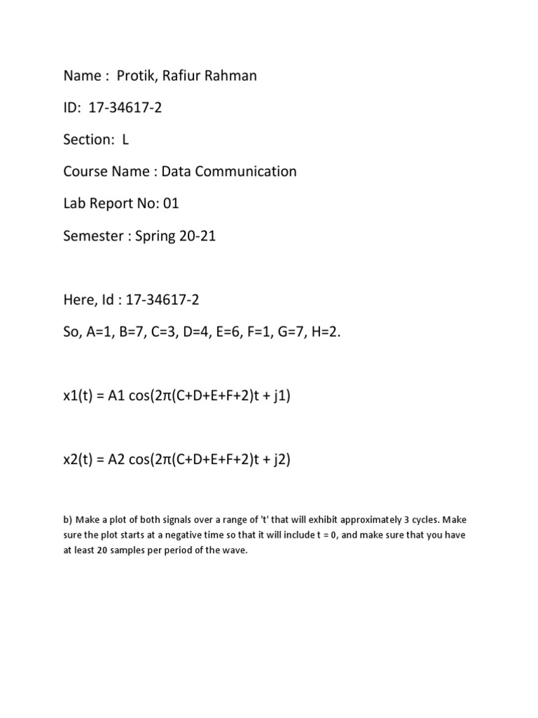 Lab Report 1 | PDF | Phase (Waves) | Metrology