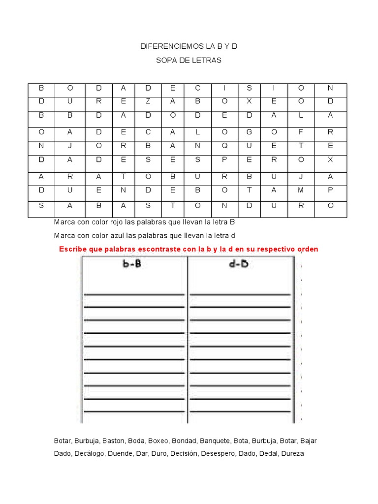 Diferenciemos La B y D | PDF