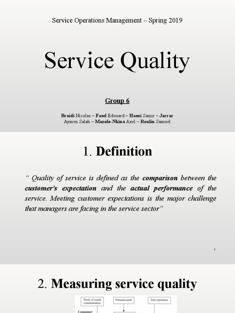 Service Operations Management - Service Quality | PDF | Quality ...