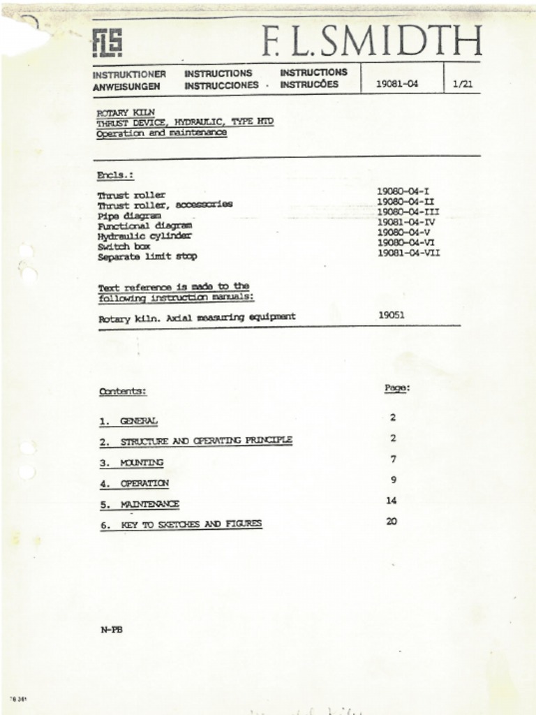04 Rotary Kiln Thrust Device. Hydraulic. Typa HTD Operation and ...