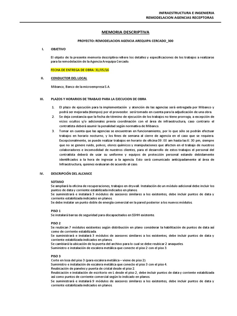 Memoria Descriptiva | PDF | Enchufes y tomas de corriente alterna | Tornillo