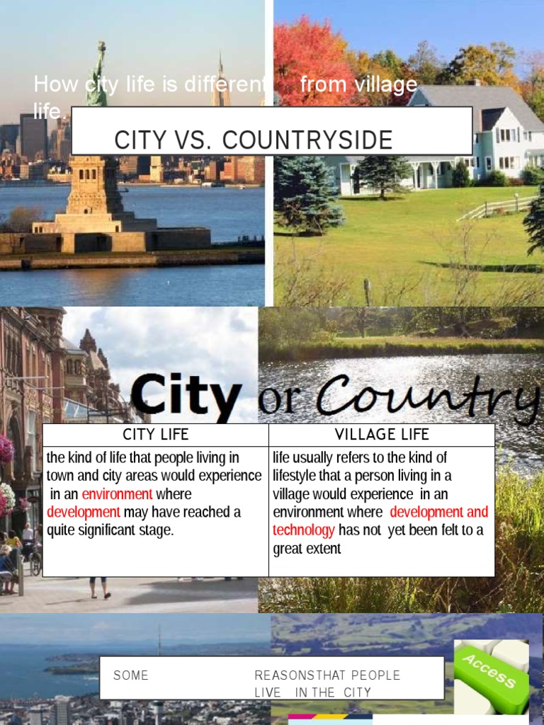 City Vs Countryside Conversation Topics Dialogs Debating Argumentation ...