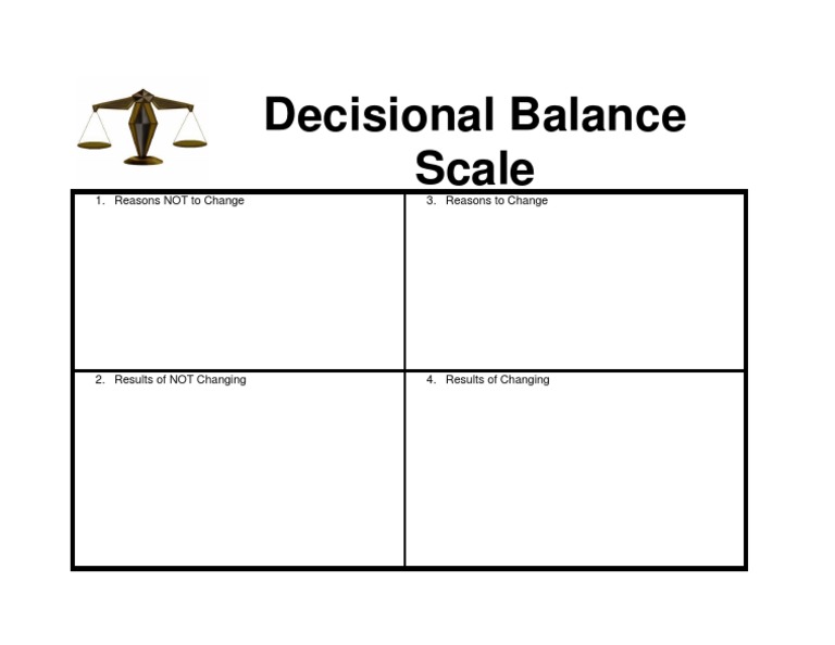 Decisional Balance Scale | PDF Decisional Balance Scale | PDF