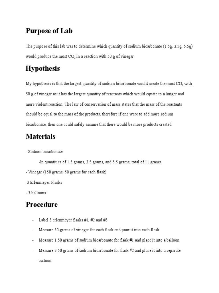Stoichiometry Balloon Lab | PDF | Mole (Unit) | Chemical Substances