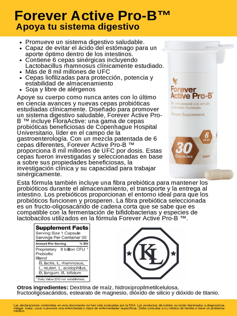 Activa PRO - B | PDF | Digestión | Probiótico