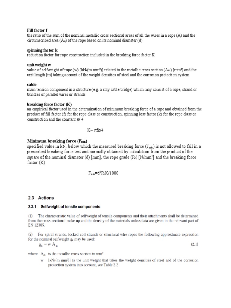 Fill Factor F: Minimum Breaking Force (F) | PDF | Bridge | Applied And ...