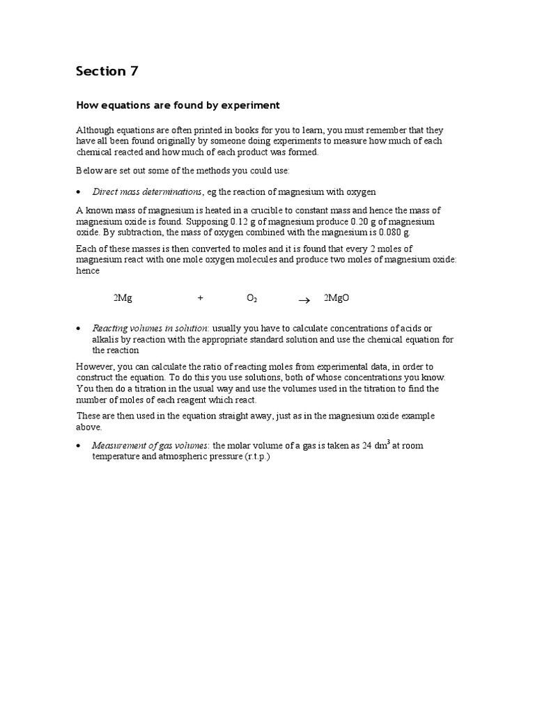 Section 7: How Equations Are Found by Experiment | PDF