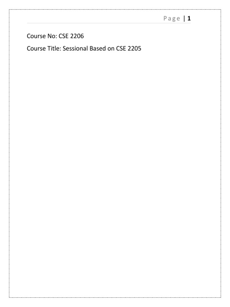 1 Course No: CSE 2206 Course Title: Sessional Based On CSE 2205 | PDF ...