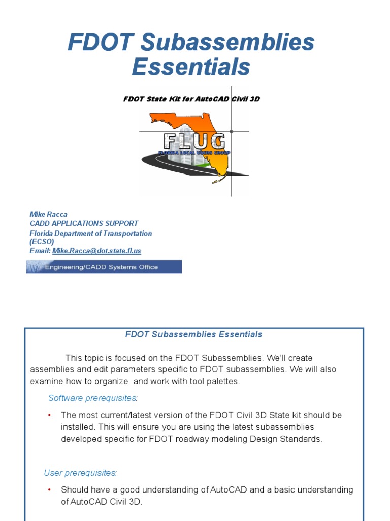 FDOT Subassemblies Essentials FDOT Subassemblies Essentials | PDF ...