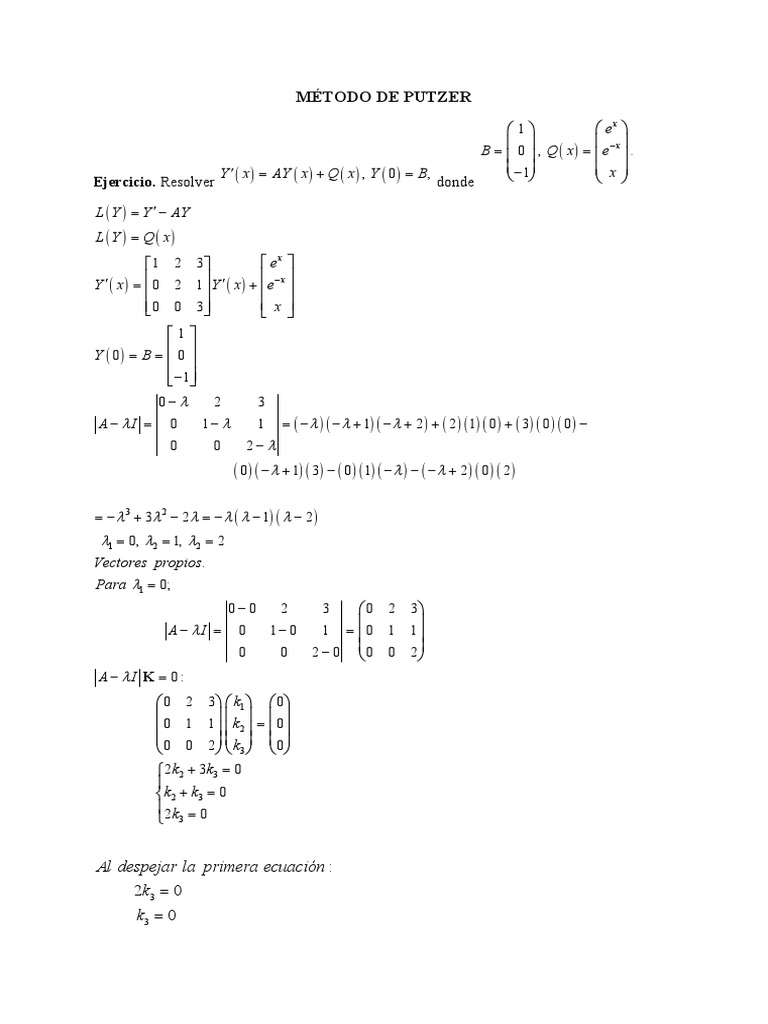 MÉTODO DE PUTZER | PDF | Enseñanza de matemática