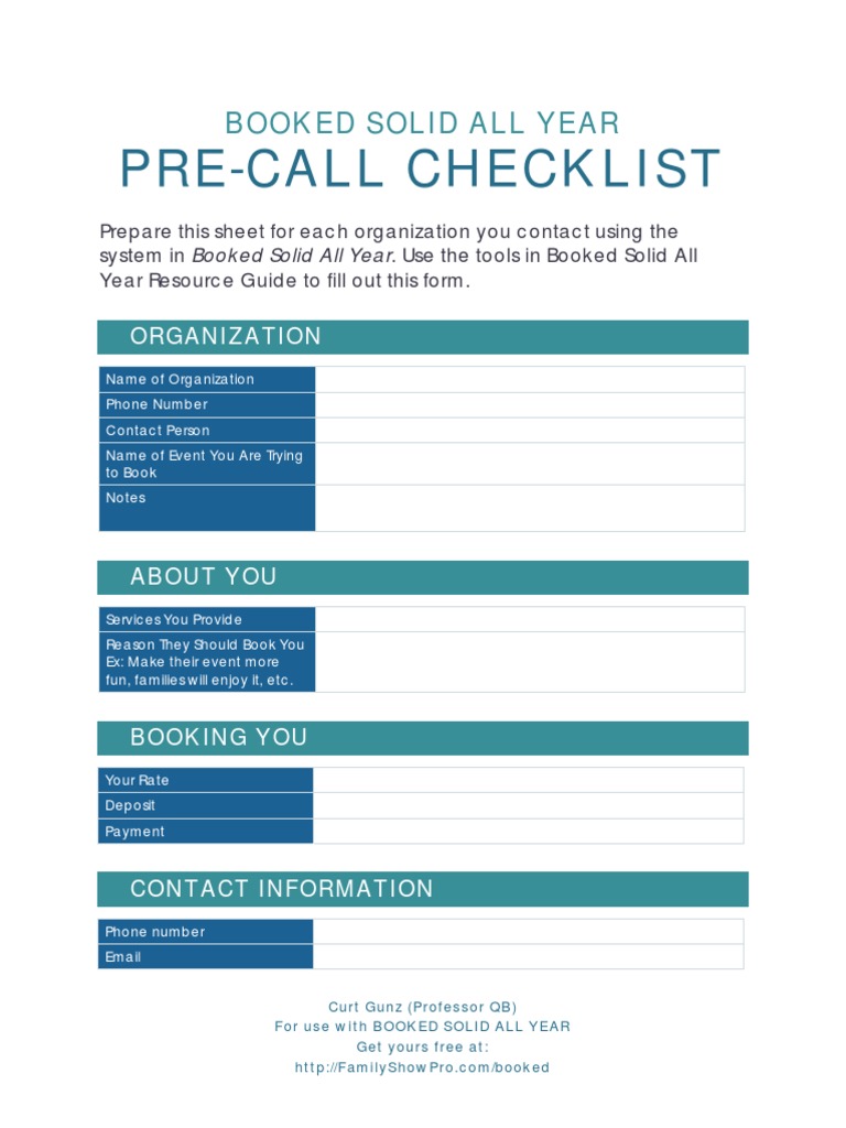 8ZOJIivSTvq9PwZ2Q375 Booked Solid All Year Pre-Call Checklist | PDF