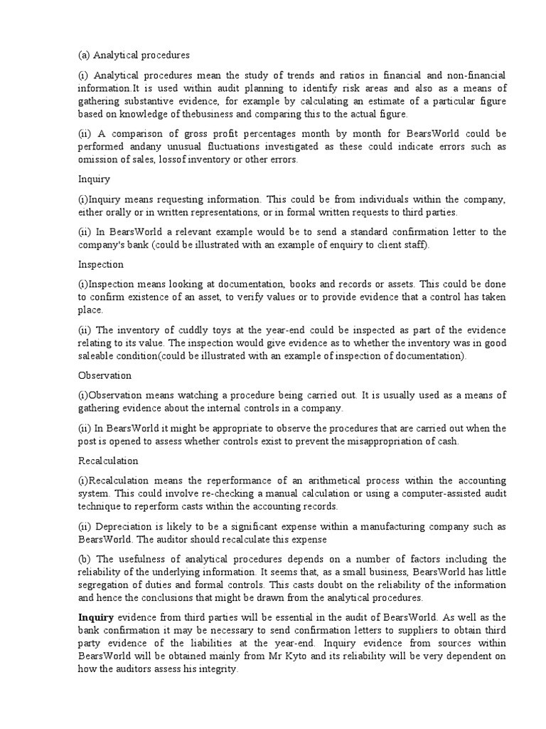 Case Bears World | PDF | Audit | Reliability Engineering