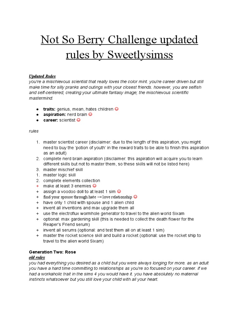 Not So Berry Challenge Generations Update | PDF | Foods