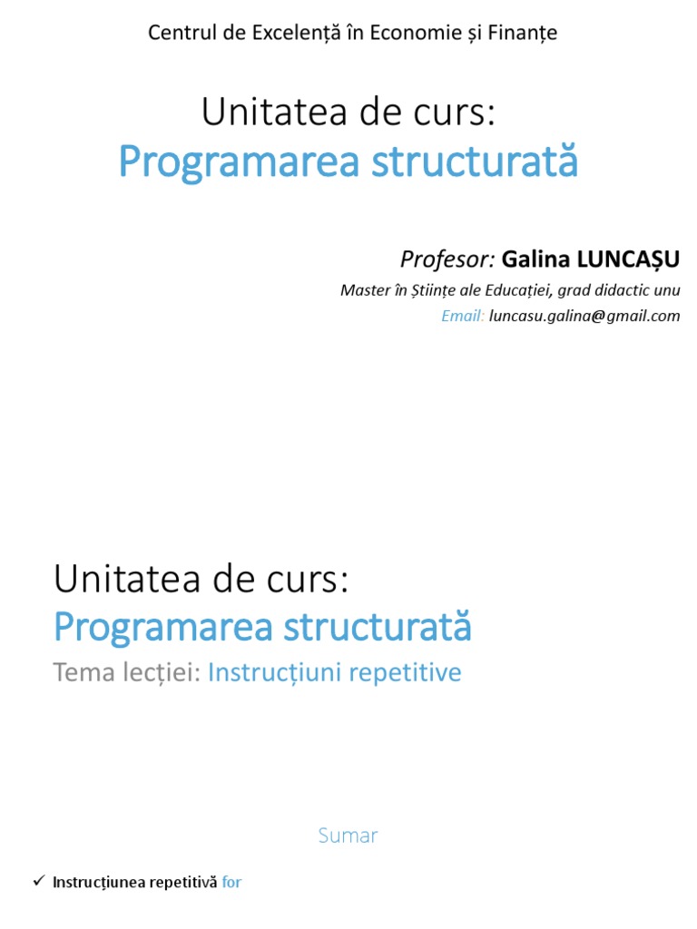 6 Instructiunea For | PDF