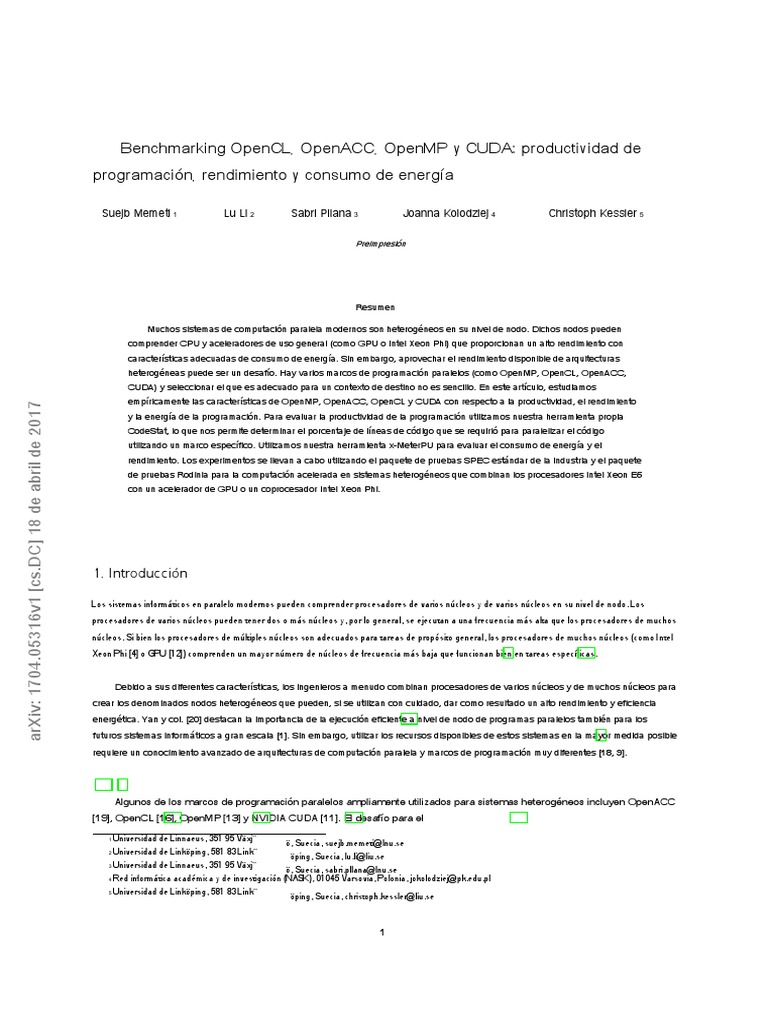 Benchmarking Opencl Openacc Openmp And Cudaprogramming Productivity Performance And Energy 
