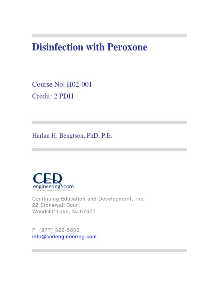 Disinfection With Peroxone R1 | PDF | Ozone | Water Purification