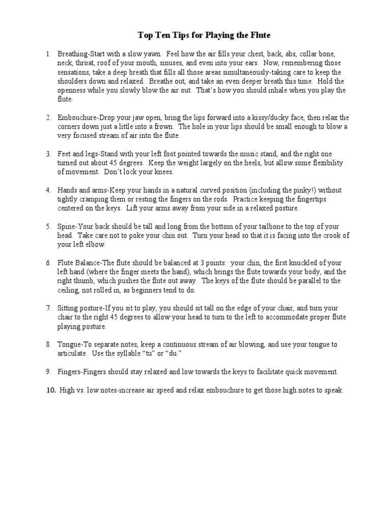 Basic Flute Techniques | PDF