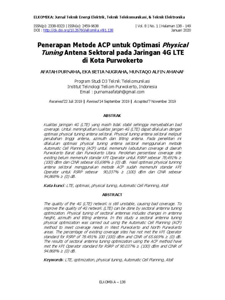 Penerapan Metode Acp Untuk Optimasi Physical Tunin Pdf