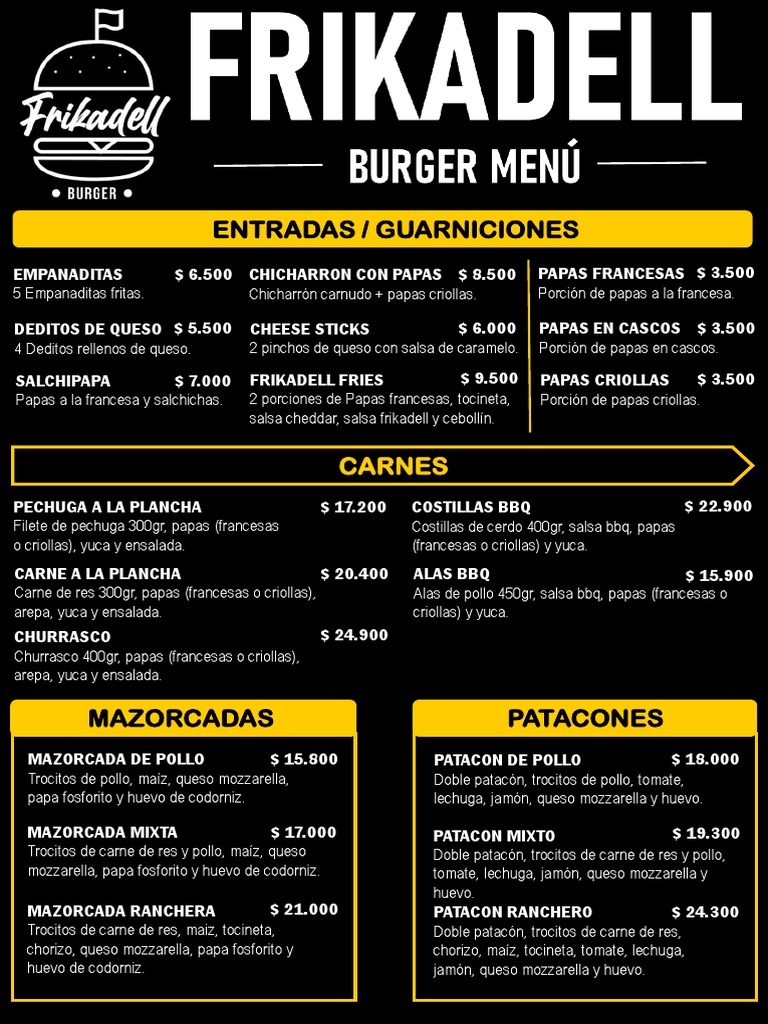 Menu Frikadell Burger 2021 | PDF | Alimentos | Cocina