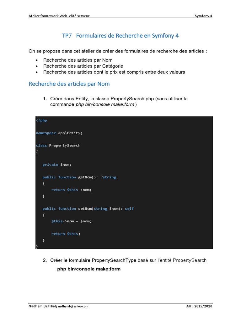 TP7 Formulaires de Recherche | PDF | PHP | Informatique