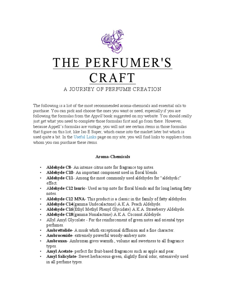 The Perfumer'S Craft: A Journey of Perfume Creation | PDF | Perfume ...