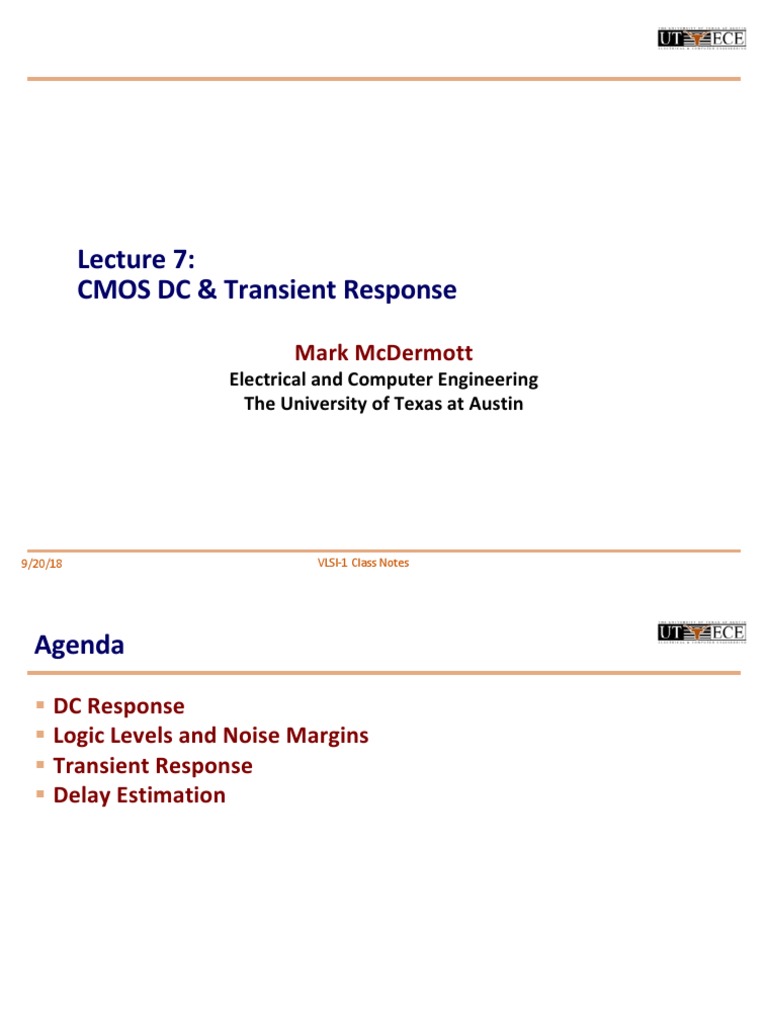Analysis of DC Response and Transistor Operation in CMOS Logic Gates ...
