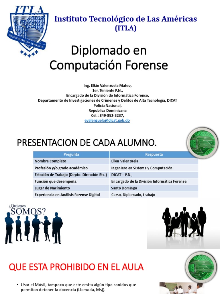 Presentacion - DIA 1 - Computo Forense - DIPLOMADO - ITLA-v3 | PDF ...
