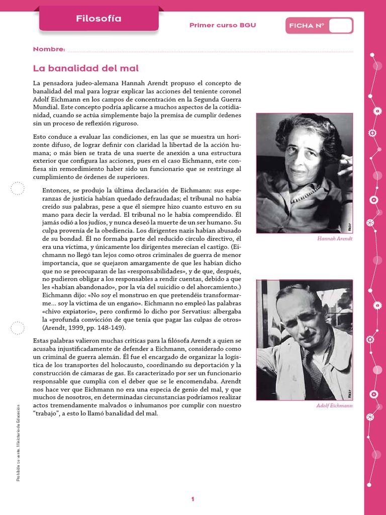 La Banalidad del Mal de Hannah Arendt | PDF | Hannah Arendt | Filosofía