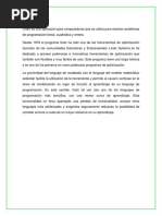 Informe sobre el Software LINDO | PDF | Programación lineal ...
