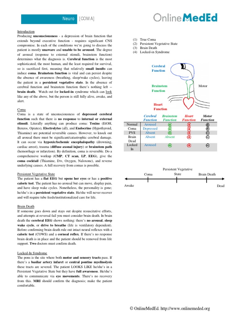 Neurology - Coma | PDF | Coma | Organ (Anatomy)