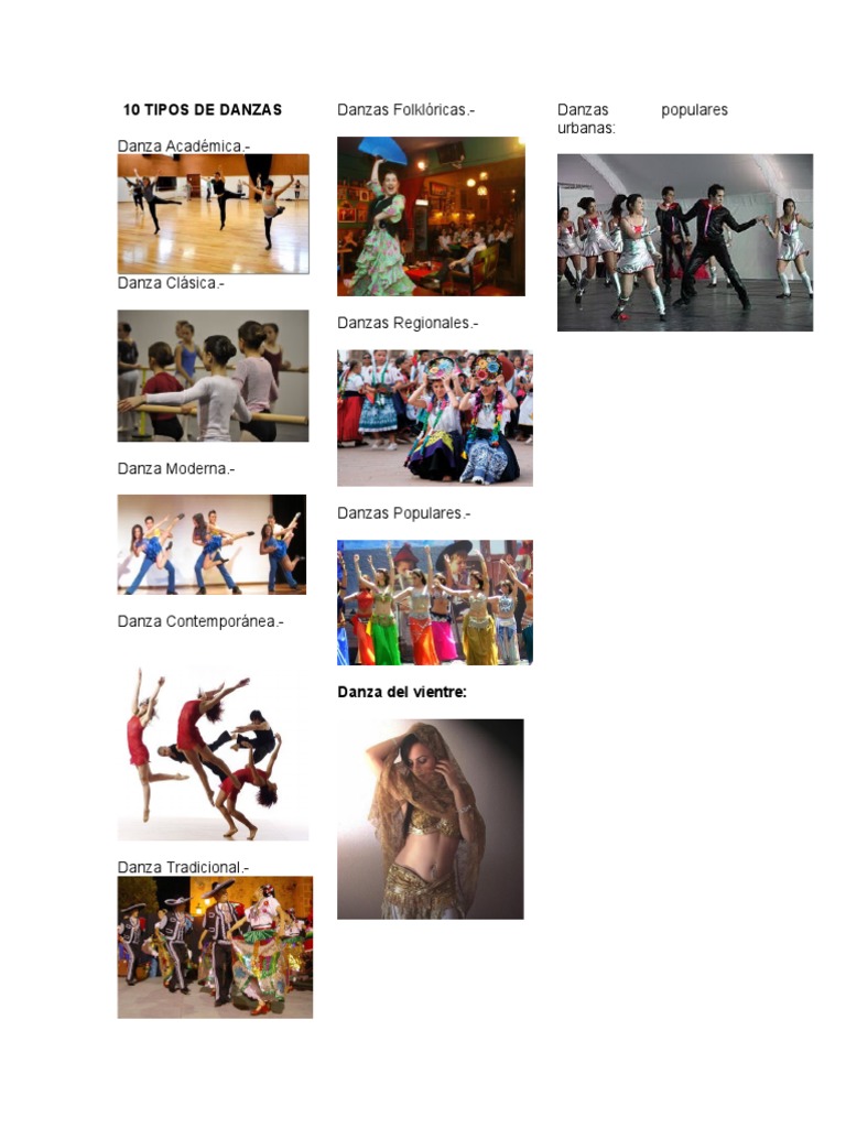 10 Tipos de Danzas | PDF | Ritmo cardiaco | Deporte del atletismo