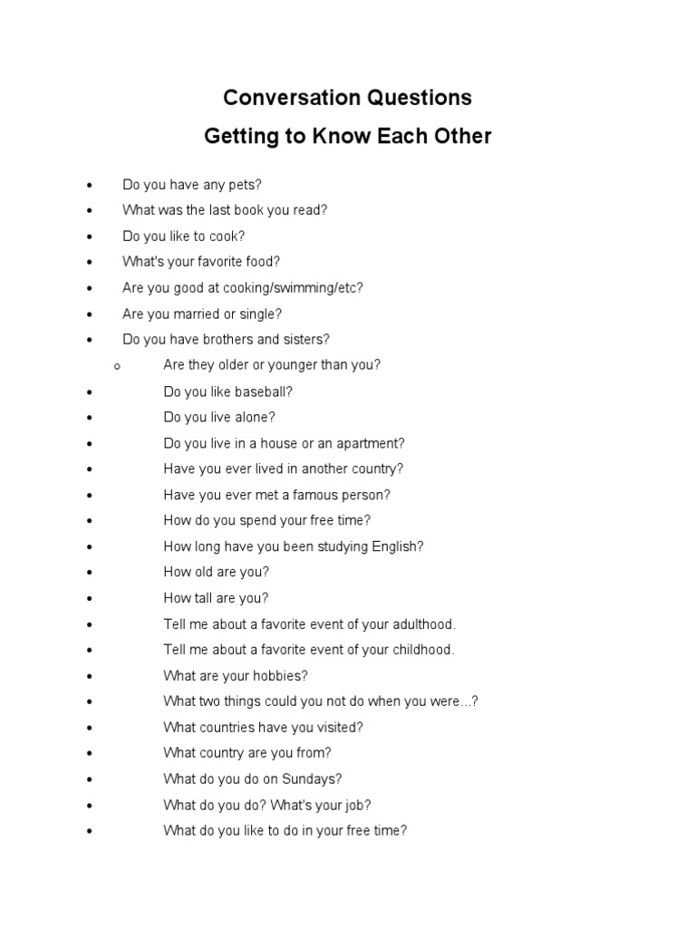 SIMPLE PRESENT Conversation Questions | PDF