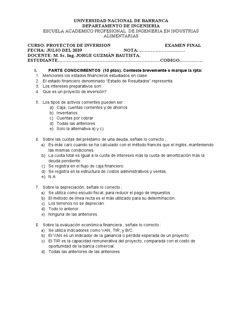 Ejemplo de Un Programa de Inversiones | PDF | Crédito | Finanzas y dinero