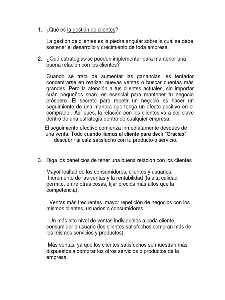 Gestion de Clientes | PDF | Gestión de la relación con el cliente | Cliente