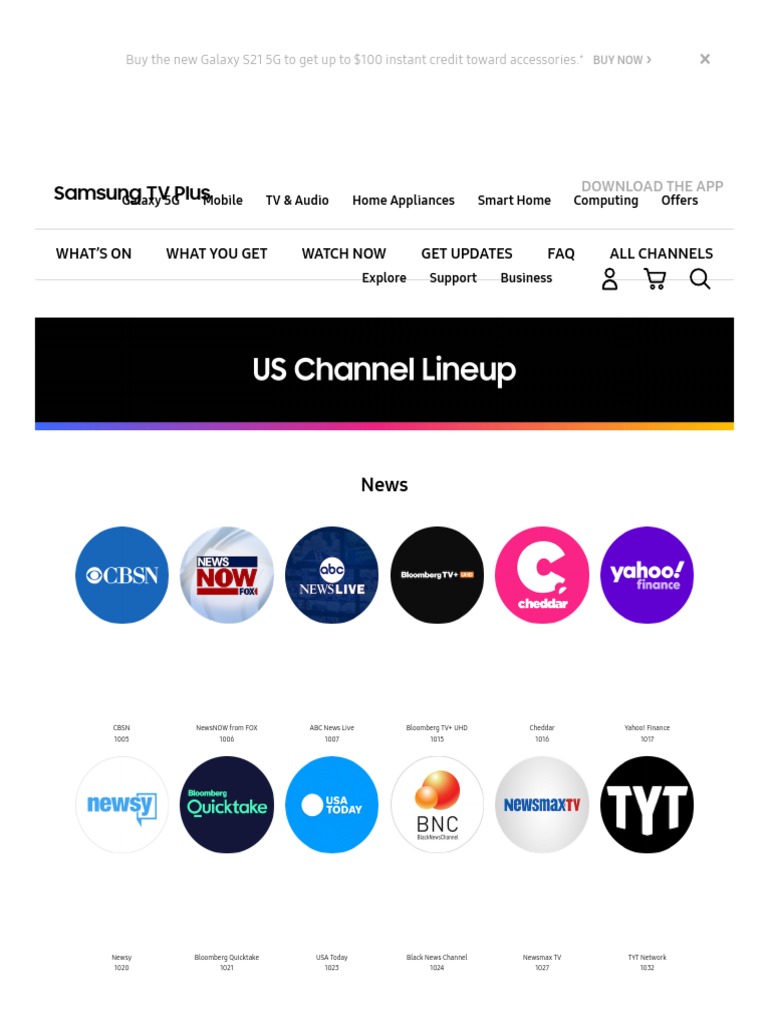 All Channels - Samsung TV Plus - Samsung US | PDF | Television | Mass Media