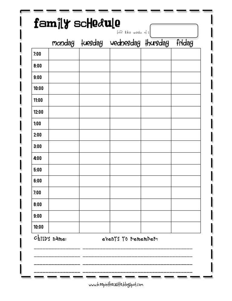 Family Schedule | PDF