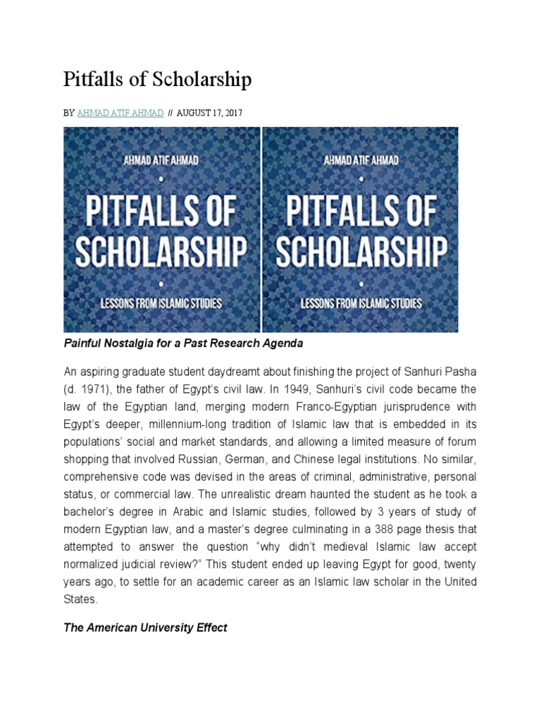 Pitfalls of Scholarship: Painful Nostalgia For A Past Research Agenda ...