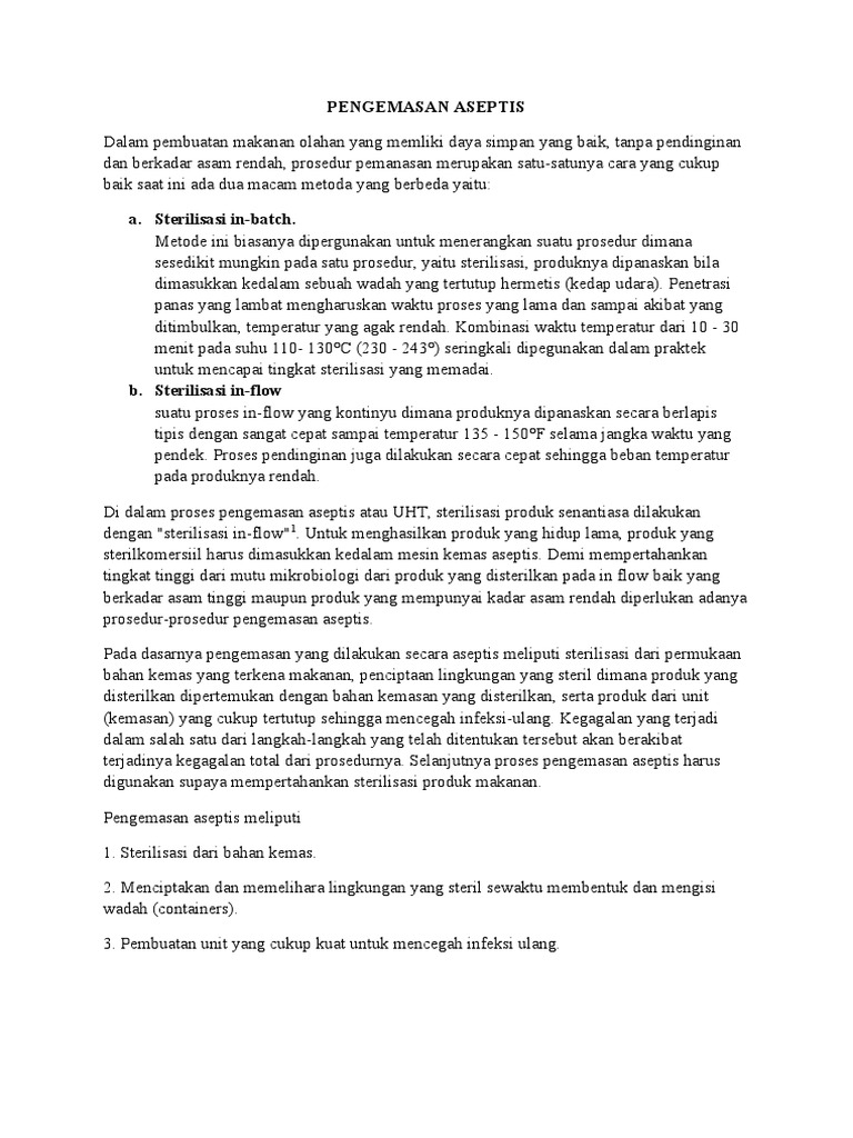 Pengemasan Aseptis | PDF | Kesehatan Holistik | Sains & Matematika