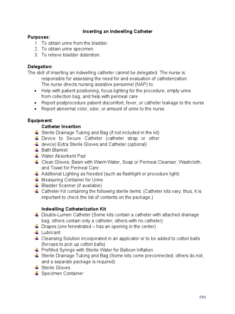 Inserting An Indwelling Catheter Pdf Catheter Balloon