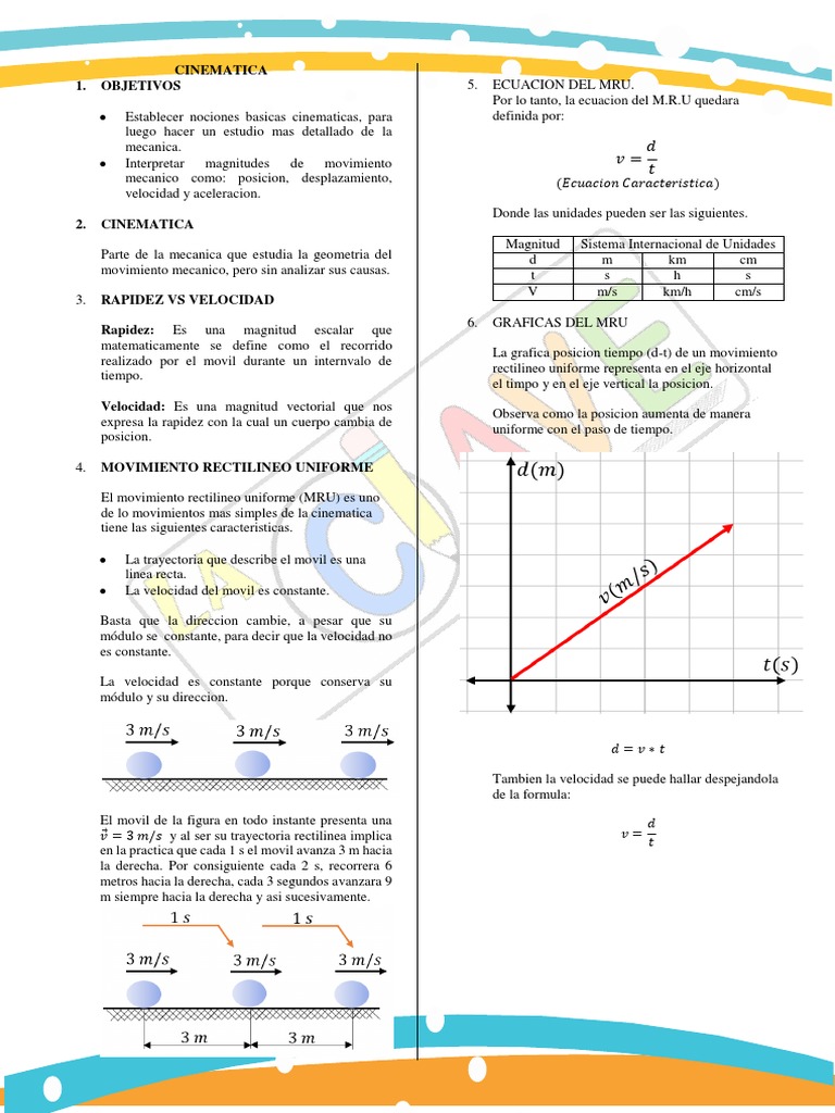 Fisica 1 - Mru-Practica | PDF | Cinemática | Velocidad