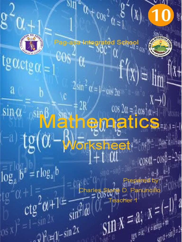 Math 10 Worksheet | PDF | Worksheet | Teaching Mathematics