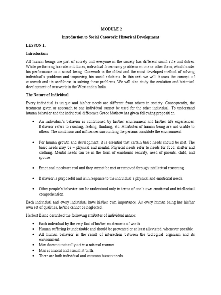 SWM 222 Week 2-3 Module | PDF | Social Work | Human Nature