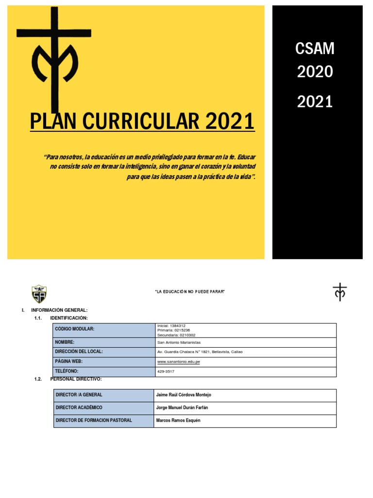 Plan Curricular 2021 | Descargar gratis PDF | Plan de estudios ...