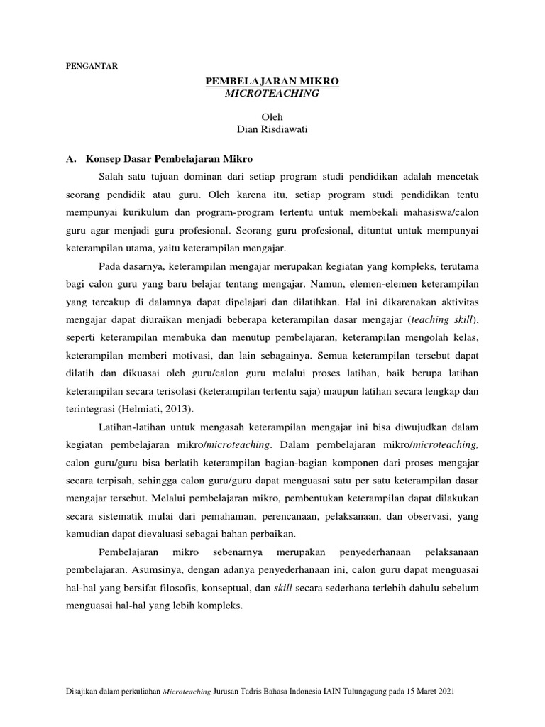 Pengantar Microteaching | PDF