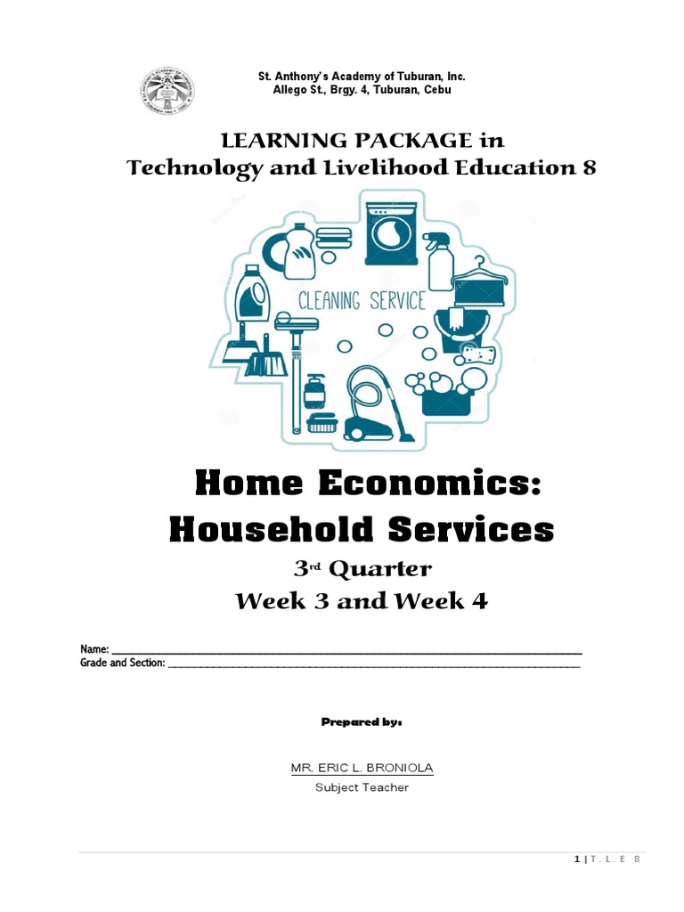 Home Economics:: Household Services | PDF | Value (Ethics) | Integrity