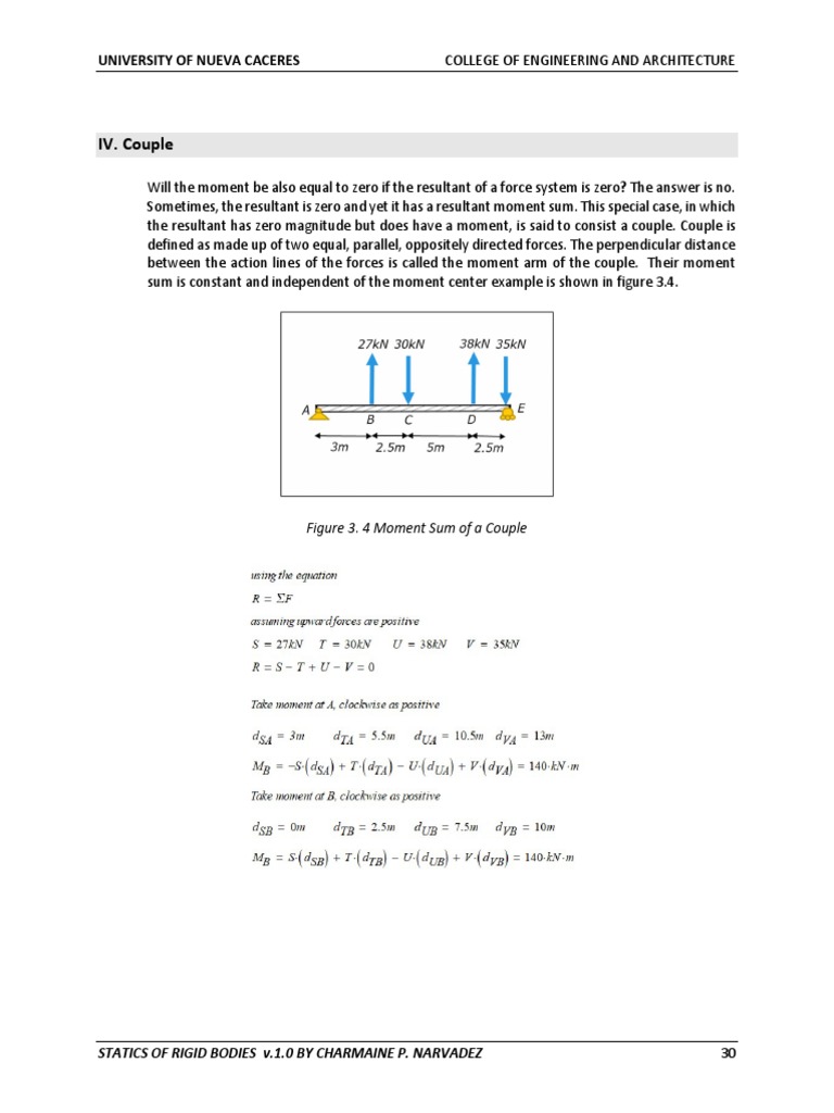 Understanding Couples and Resolving Forces into a Force and Couple ...