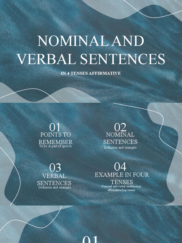 Nominal and Verbal Sentences: in 4 Tenses Affirmative | PDF | Part Of ...