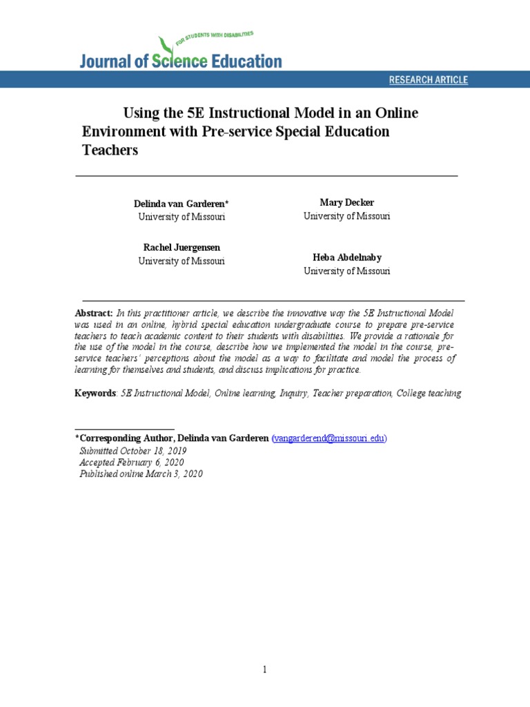 5E Instructional Model Online | PDF | Teachers | Inquiry Based Learning