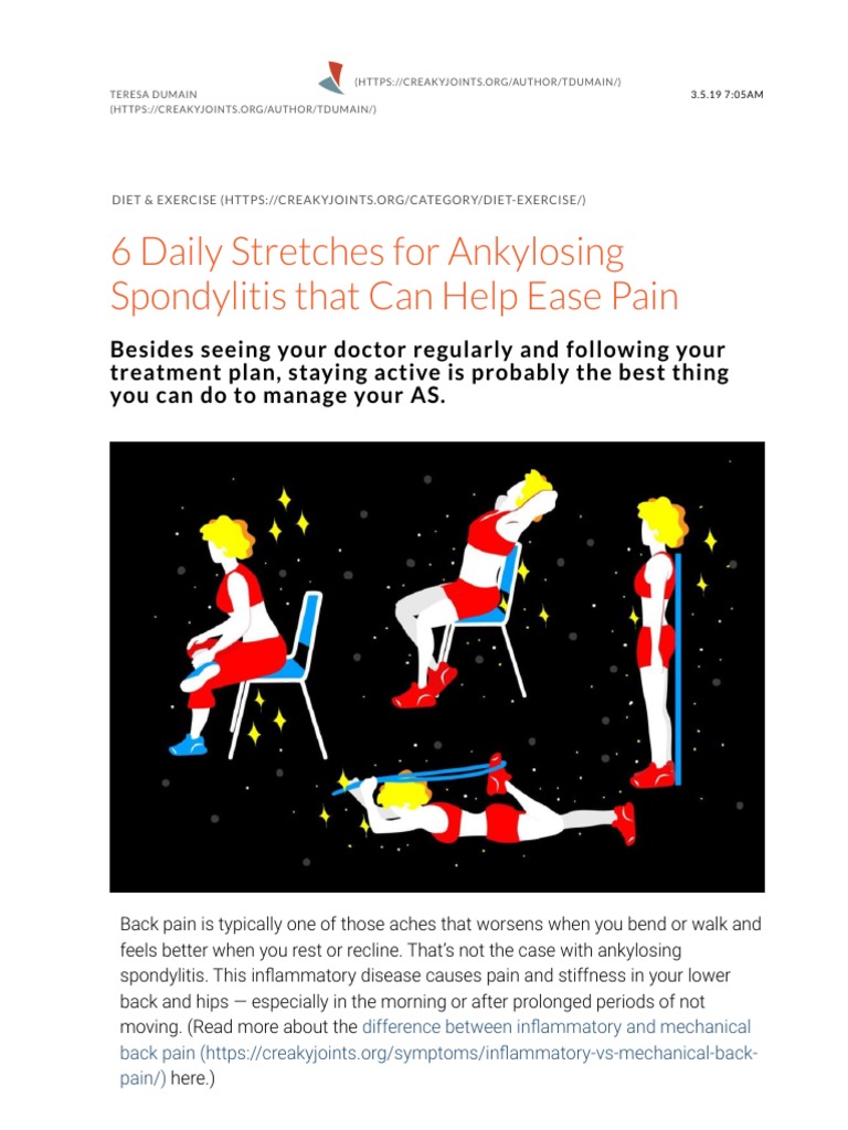 Exercises and Stretches For Ankylosing Spondylitis Back Pain | PDF ...