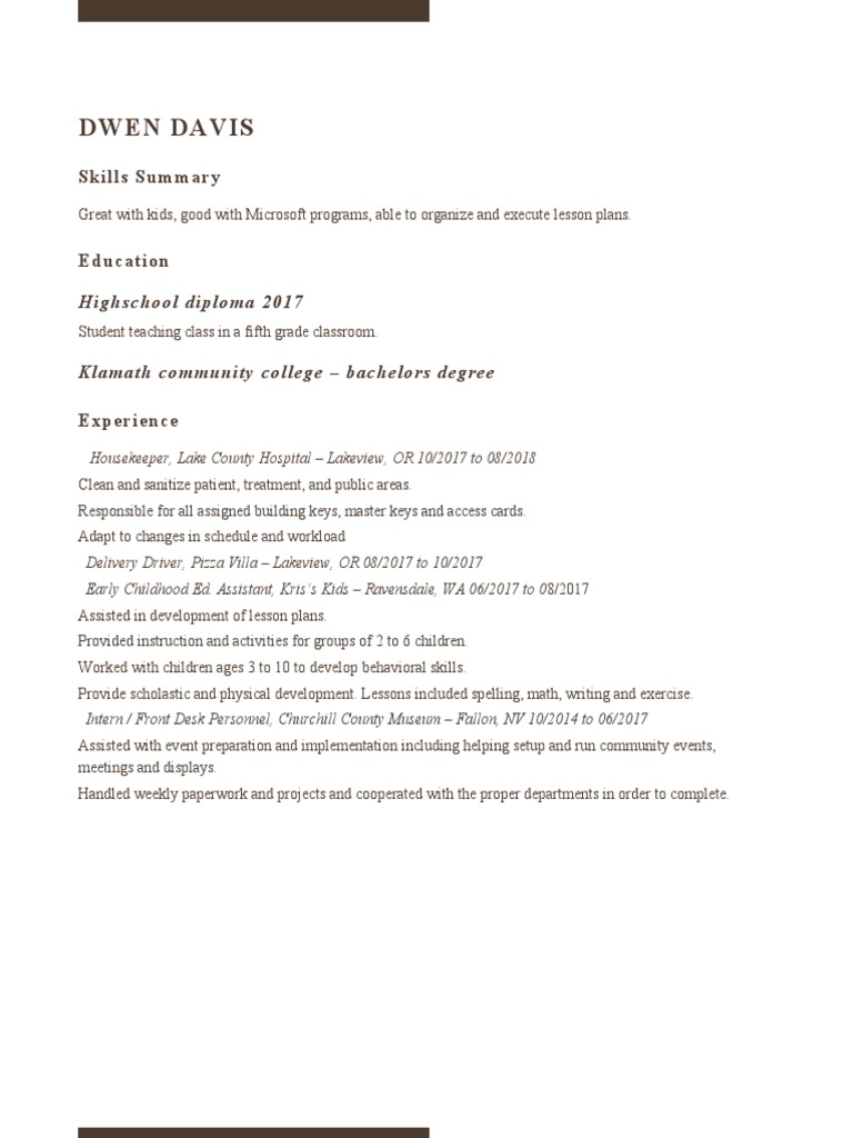 Homework Resume | PDF | Language Arts & Discipline | Wellness